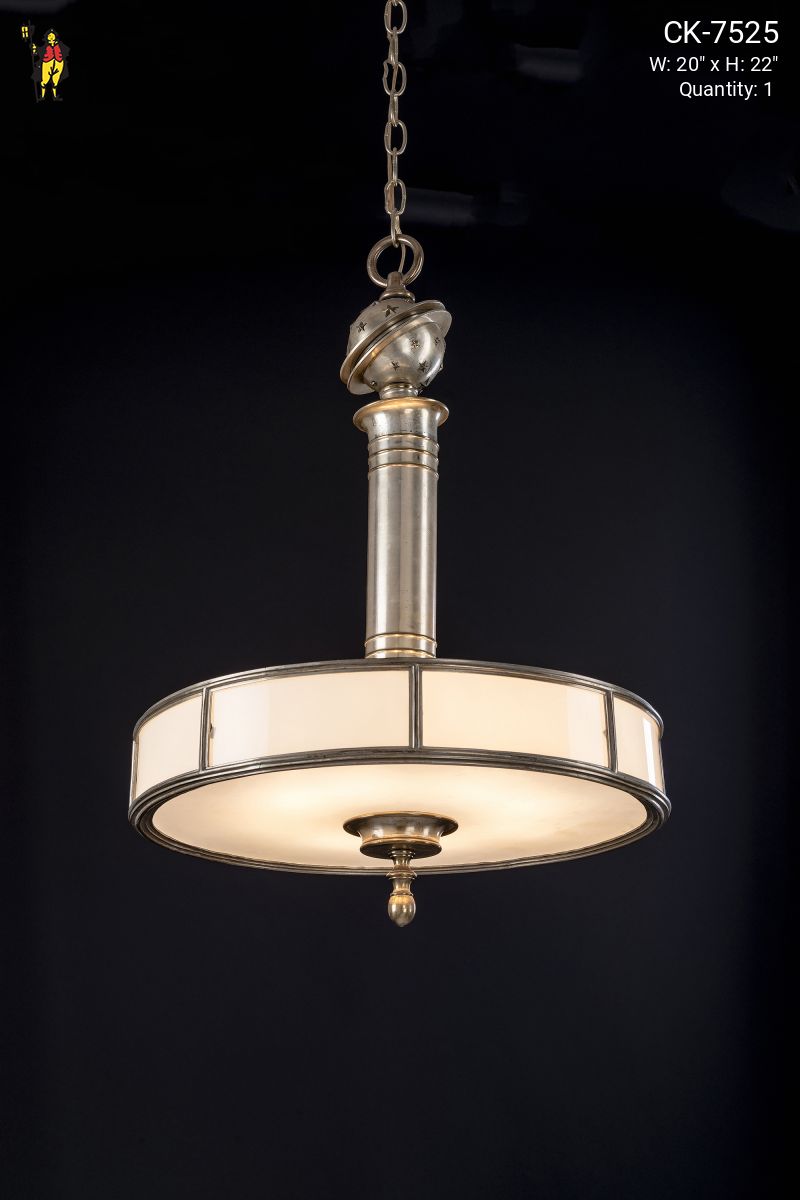 Art Deco Chandelier w/Opal Glass Panels | Hanging Fixtures | Collection ...